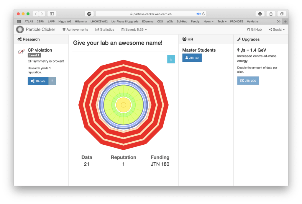 ParticleClicker | Borborigmi di un fisico renitente